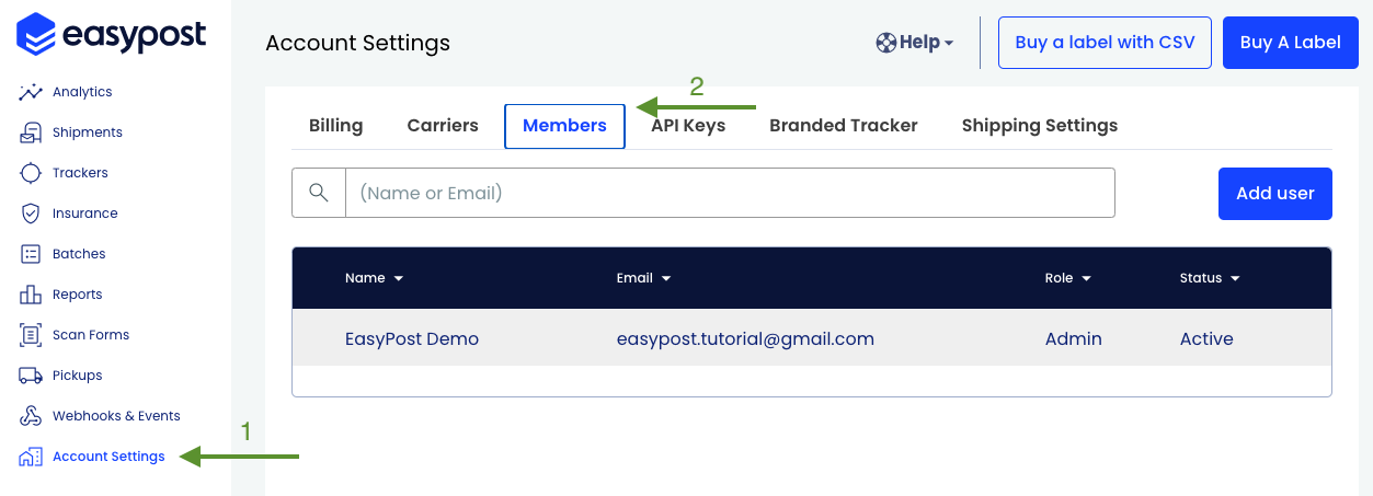 EasyPost Multi-User Login